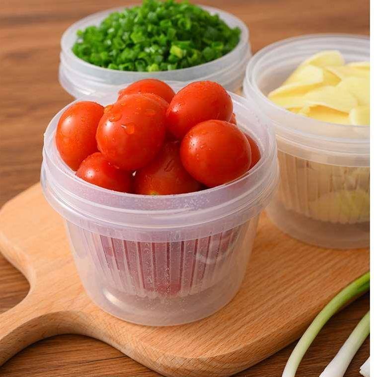 Double layer Food preservation Box Onion Ginger Garlic airtight Storage ...