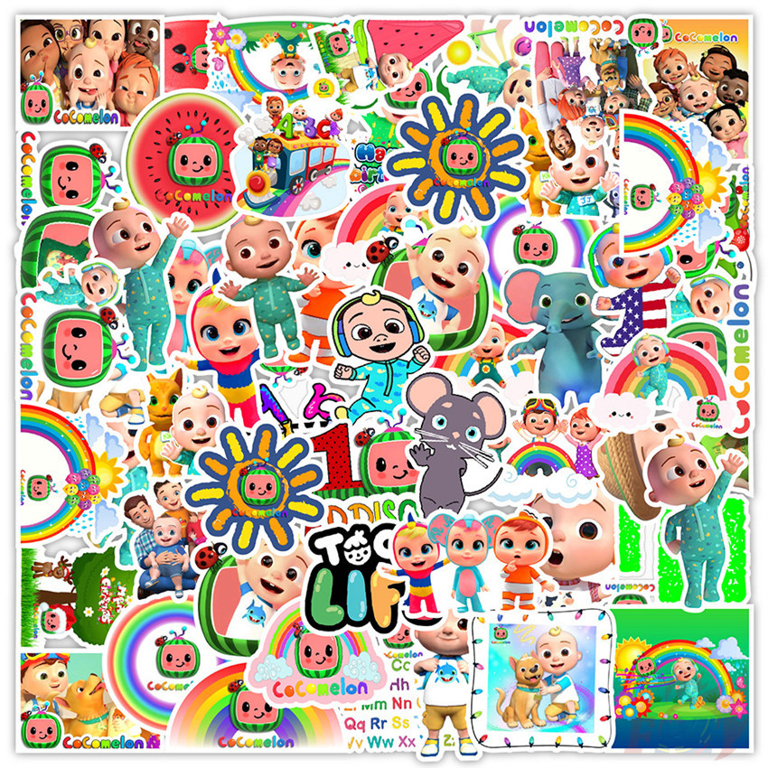 50Pcs/Set C.o.C.o.M.e.l.o.n Series 06 Stickers Kids Early Education ...