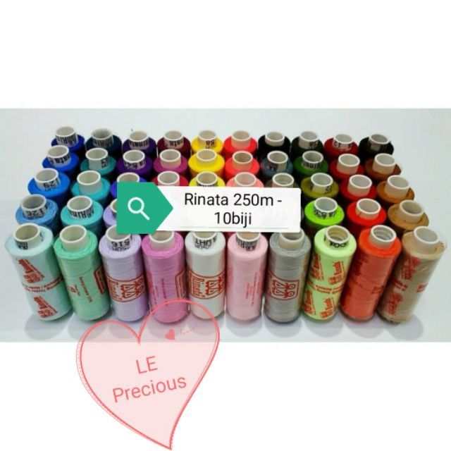 10pcs benang 250Meter Rinata Sewing Thread / Benang Jahit Biasa ...