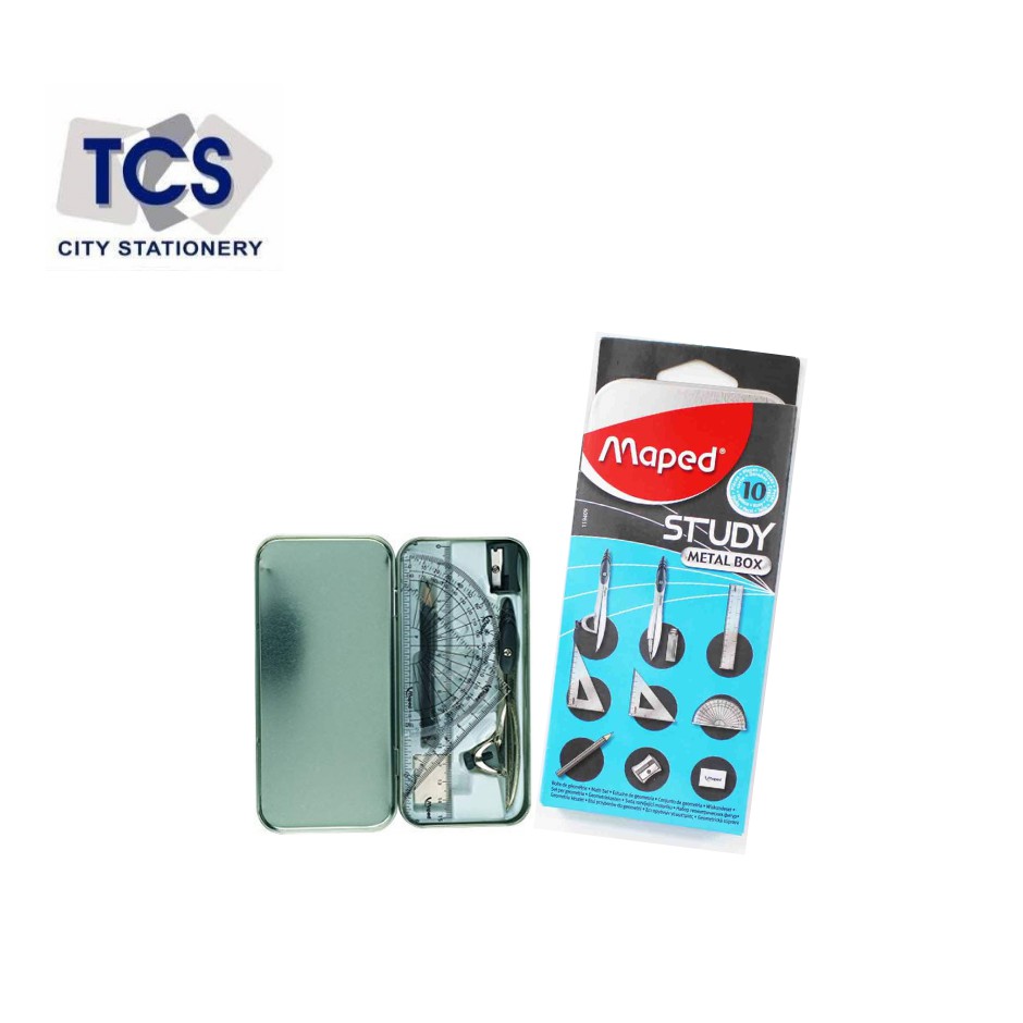 MAPED STUDY 10'S MATH SET - (METAL BOX) | Shopee Malaysia