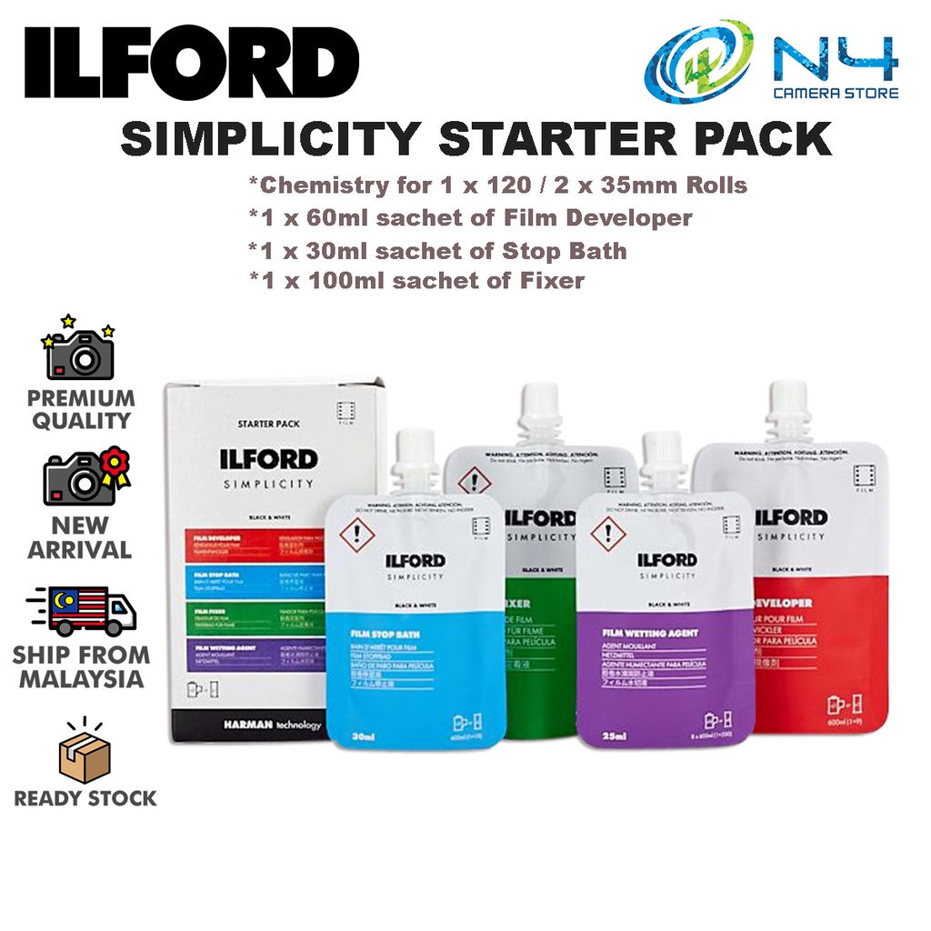 Ilford Simplicity Starter Pack Film Processing Chemical Cuci Film ...