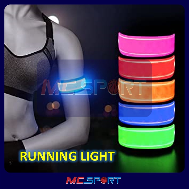 MCSPORT Running Light Armband With LED Night Jogging Safety Warning ...