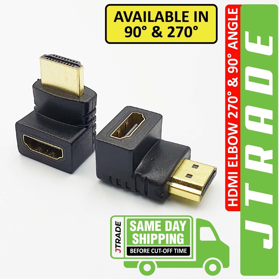HDMI Elbow L 90 Degree / 270 Degree Adapter Male to Female Converter ...