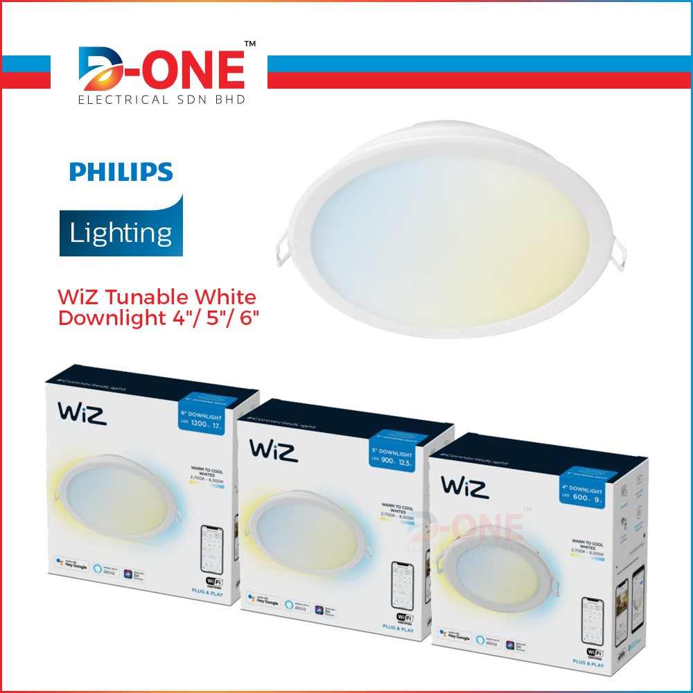 Philips WiZ Tunable White Downlight 4 inch , 5 inch, 6 inch | Shopee ...