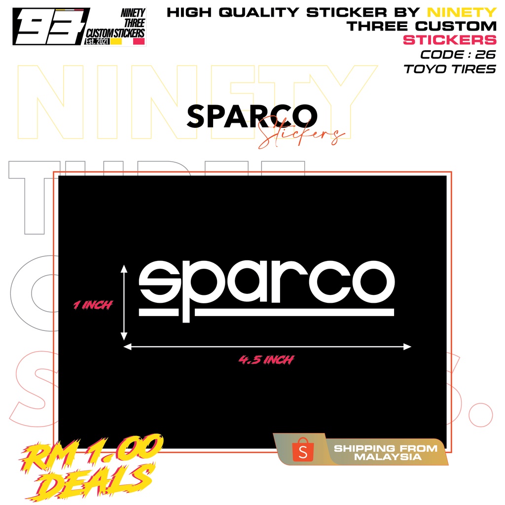 SPARCO DECALS (RM1 DEALS) | Shopee Malaysia