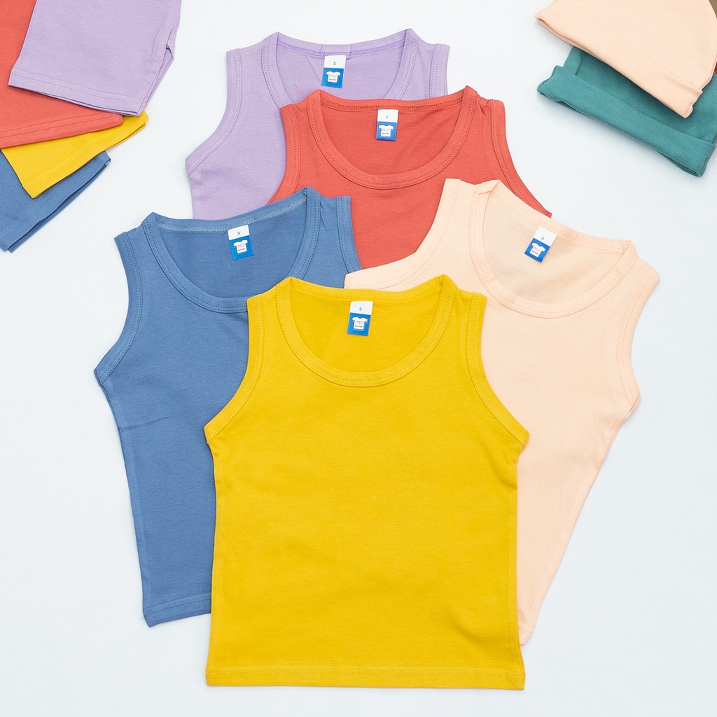 Happybiri Kids 100% Cotton Singlet Pastel Colors for Boy Girl / Soft ...