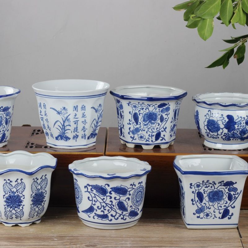 Blue and white ceramic pots (3in1 ) | Shopee Malaysia