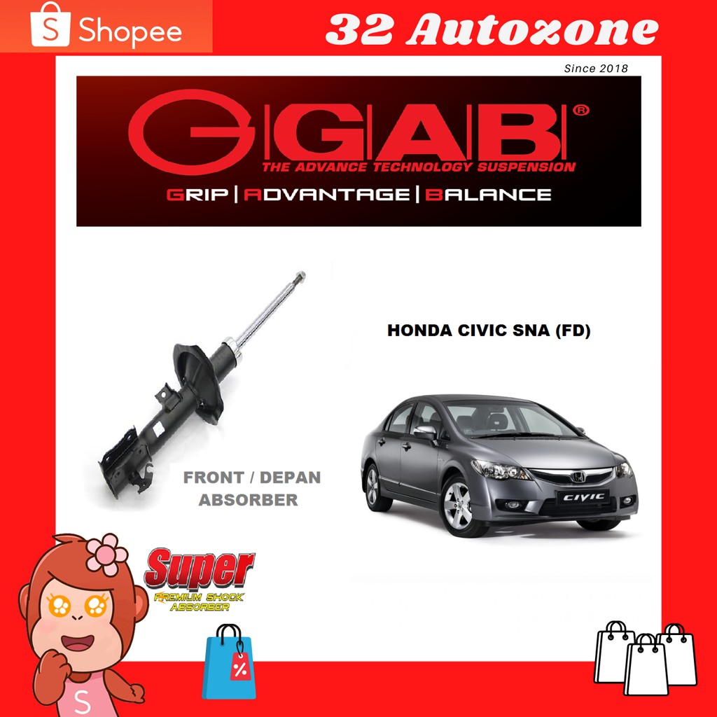 Original GAB Front Depan Absorber Premium Shock Absorber (2 pcs) for ...