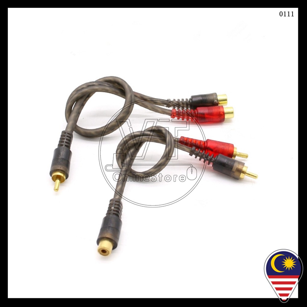 Car Audio RCA Cable 1 Male To 2 Female / 1 Female To 2 Male Car Audio ...