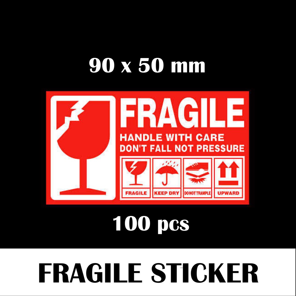 [PACKHUP] Fragile Sticker Label 100 Pieces 90 x 50mm | Shopee Malaysia