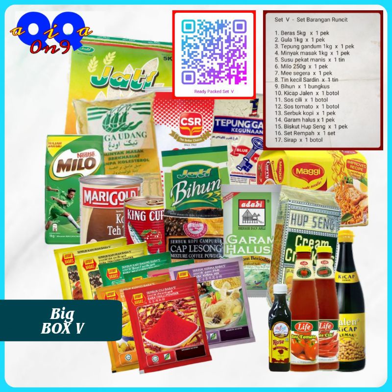Big BOX V (22 Quantity, 17 Item) Pack of Food Basket, Set Bakul Makanan ...