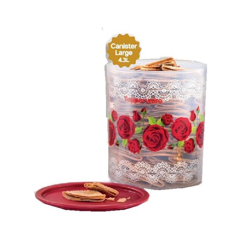 Tupperware Royal Red Rose One Touch Canister Large 4.3L | Shopee Malaysia