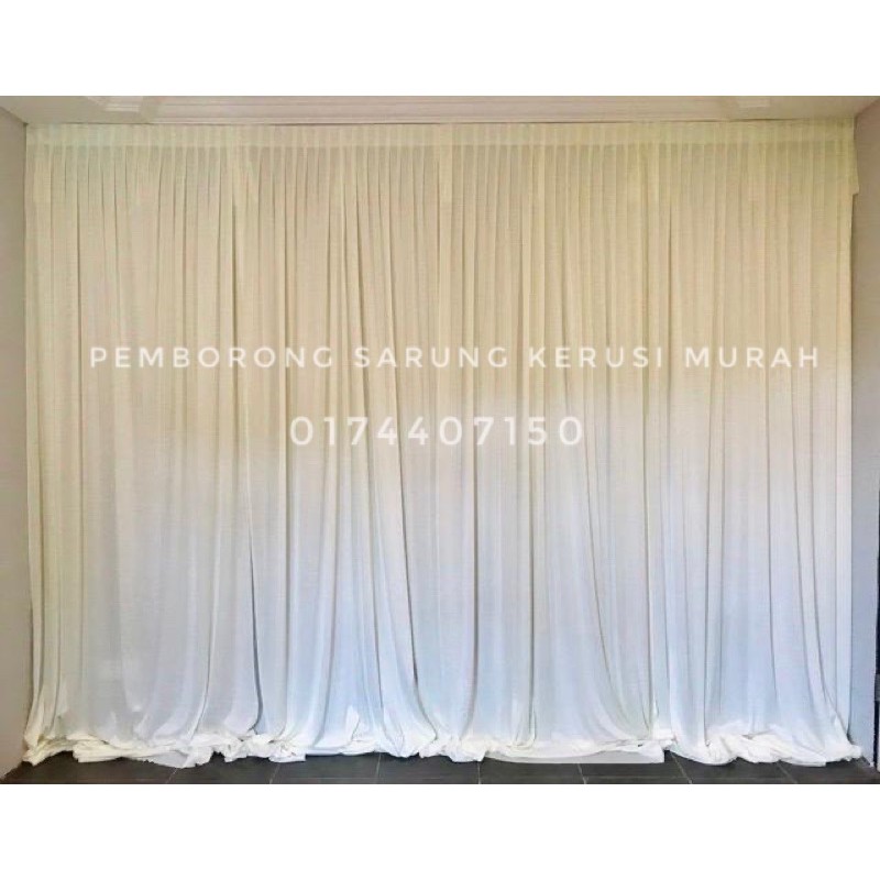 Kain Backdrop Pelamin Jersey Matte Tirai Langsir Wedding Stage Curtain ...