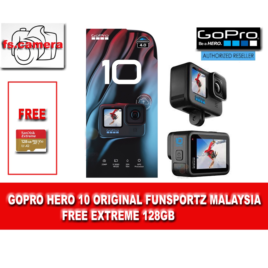 GOPRO ORIGINAL MALAYSIA HERO10 HERO 10 FREE EXTREME SANDISK 128GB ...