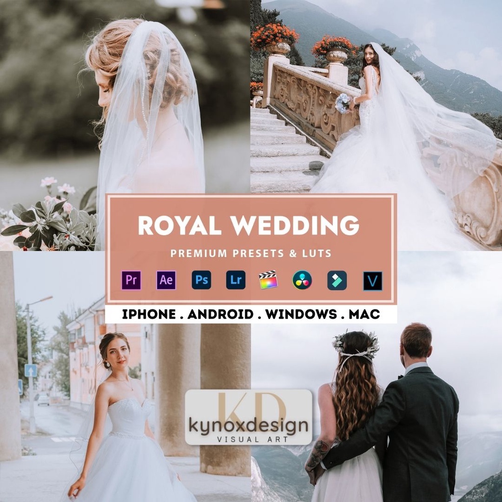 [Premium Lightroom Preset or LUTs] 𝐑𝐎𝐘𝐀𝐋 𝐖𝐄𝐃𝐃𝐈𝐍𝐆 for LR/LR(mobile)/PR/AE/PS/FCPX/DaVinci Resolve ...