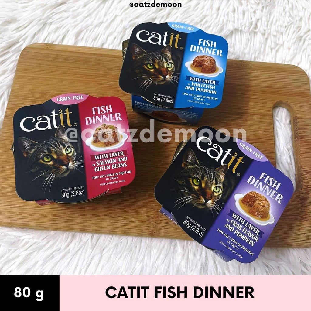 [Ready Stock] Catit Dinner Fish Cat Canned Food 80g (1 box/ 12 cans ...