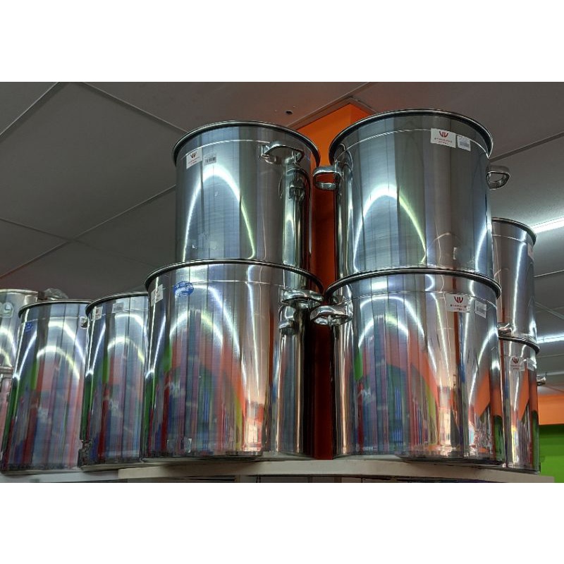 Periuk Stok (25cm-45cm) Dengan Penutup Periuk Sup Dapur Keluli Tahan ...