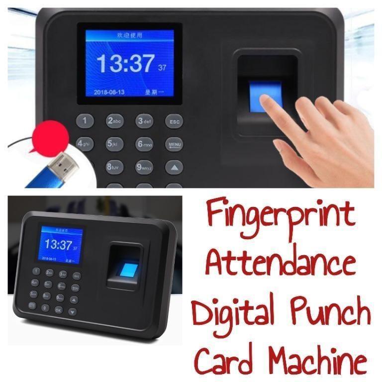 Fingerprint Time Attendance Digital Finger Print Punch Card Machine ...