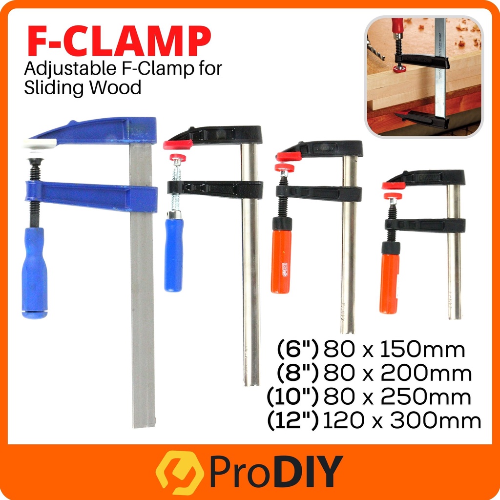 Heavy Duty F-Clamp F Clamp Adjustable F Sliding Bar Clip Woodworking ...