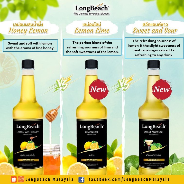 Long Beach Syrup Lemon with Honey 740ml (READY STOCKS) | Shopee Malaysia