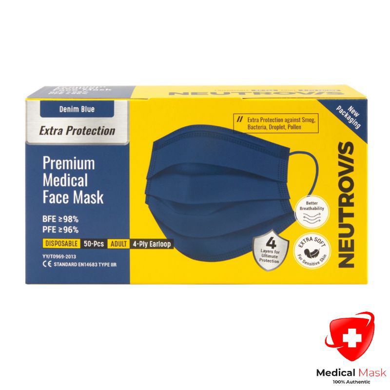 Neutrovis Denim Blue Medical Face Mask/ Neutrovis 4PLY Denim Blue ...