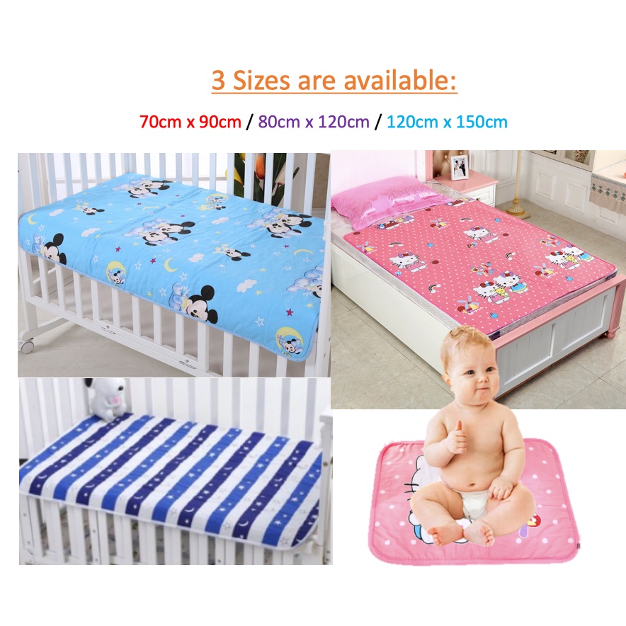 80x120cm Cotton Baby Waterproof Anti Urine Mat Cot Bed Sheet Diaper ...