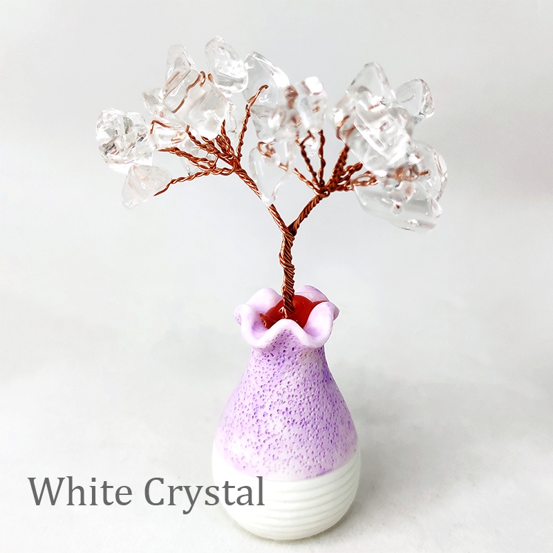 Money tree Natural Crystal Lucky Charms Miniature 8cm Money Tree Tree ...