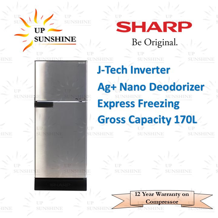 Sharp 2 Doors Inverter Refrigerator SJ189MS (170L) | Shopee Malaysia