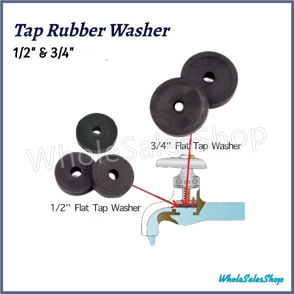 Tap Rubber Washer Plastic Water Tap Rubber Washer Getah Paip 1/2" 15mm ...