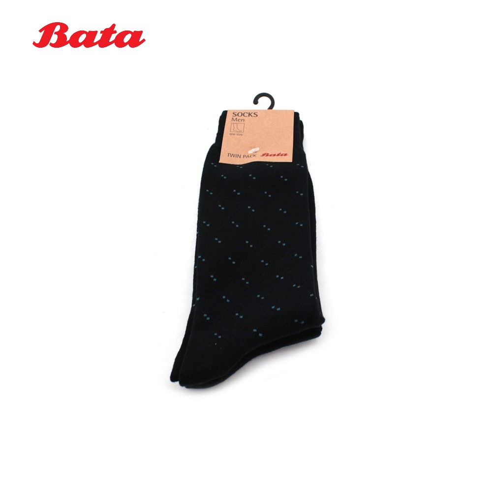 [2 in 1] BATA Men Black Cotton Socks (Crew) - 9516162 | Shopee Malaysia