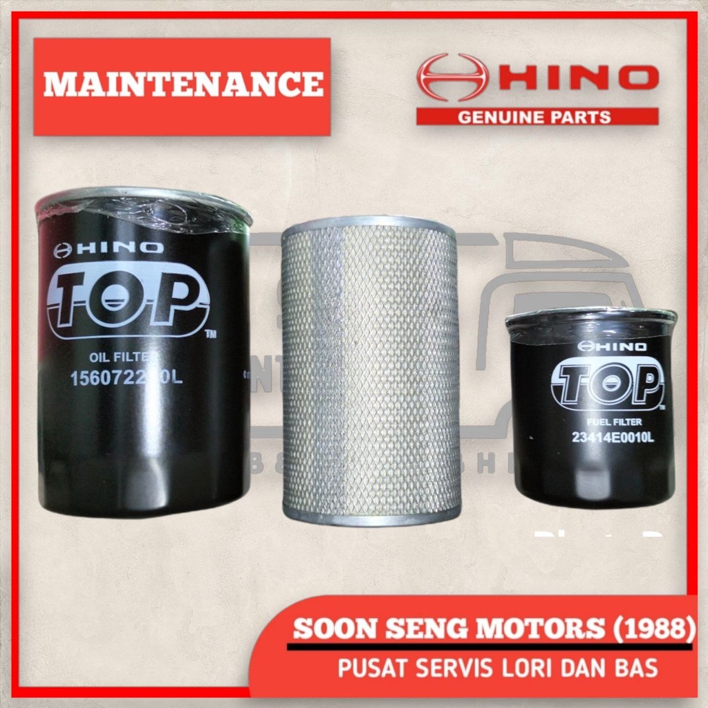 SERVICE FILTER SET OIL& FUEL FILTER HINO 300 Series WU302R/WU342R ...