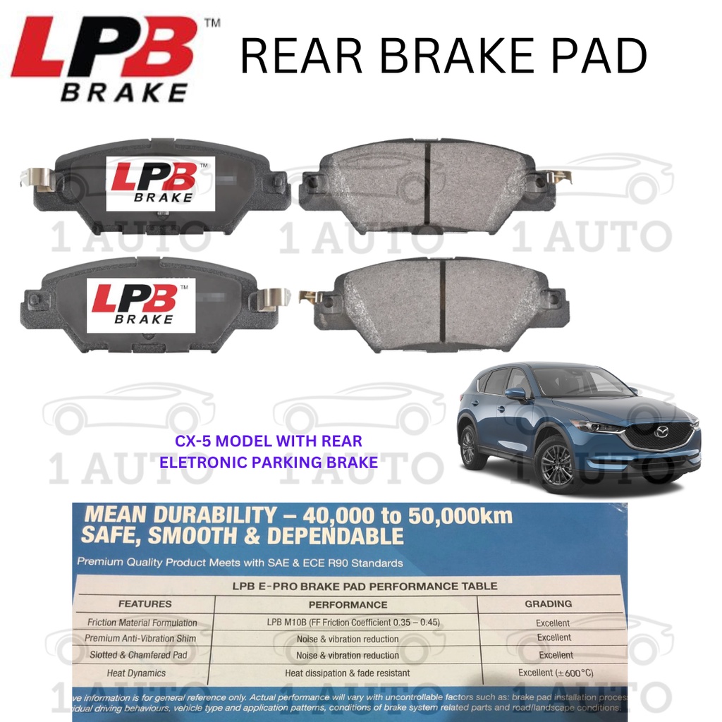 LPB e-PRO SEMI METALLIC REAR BRAKE PAD MAZDA CX5 CX-5 KF 2.0 2.2 2.5 2 ...