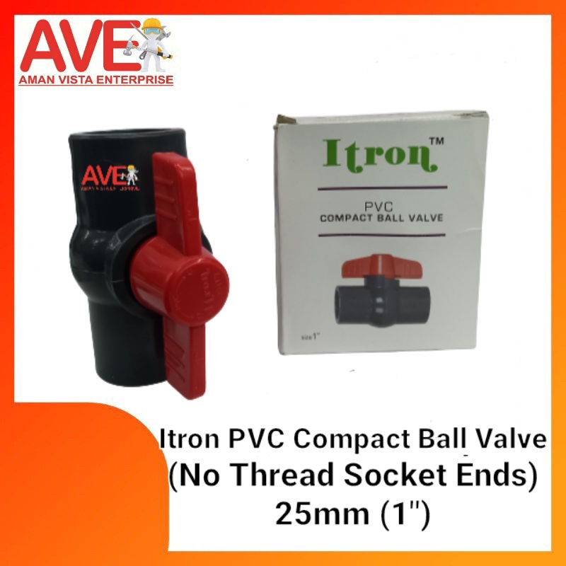 Itron PVC Compact Ball Valve 25mm (1") | 32mm (1 1/4") | Shopee Malaysia