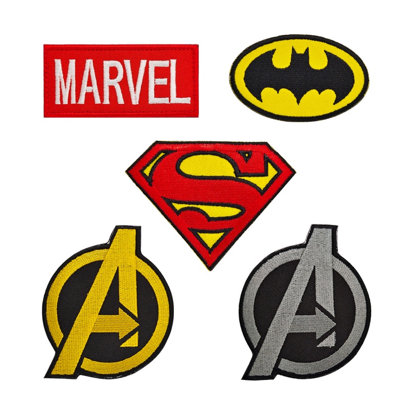 Marvel LOGO Embroidery Velcro A-Character Patch Superman Batman ...