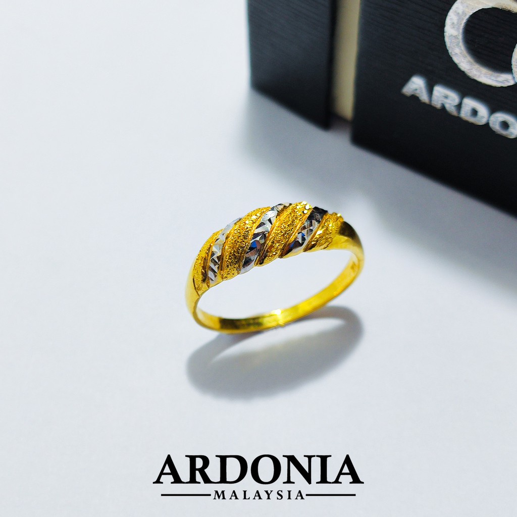 ARDONIA Cincin Ulat Bulu Rapat Emas 375 (9K Gold / 375 Gold) | Shopee ...