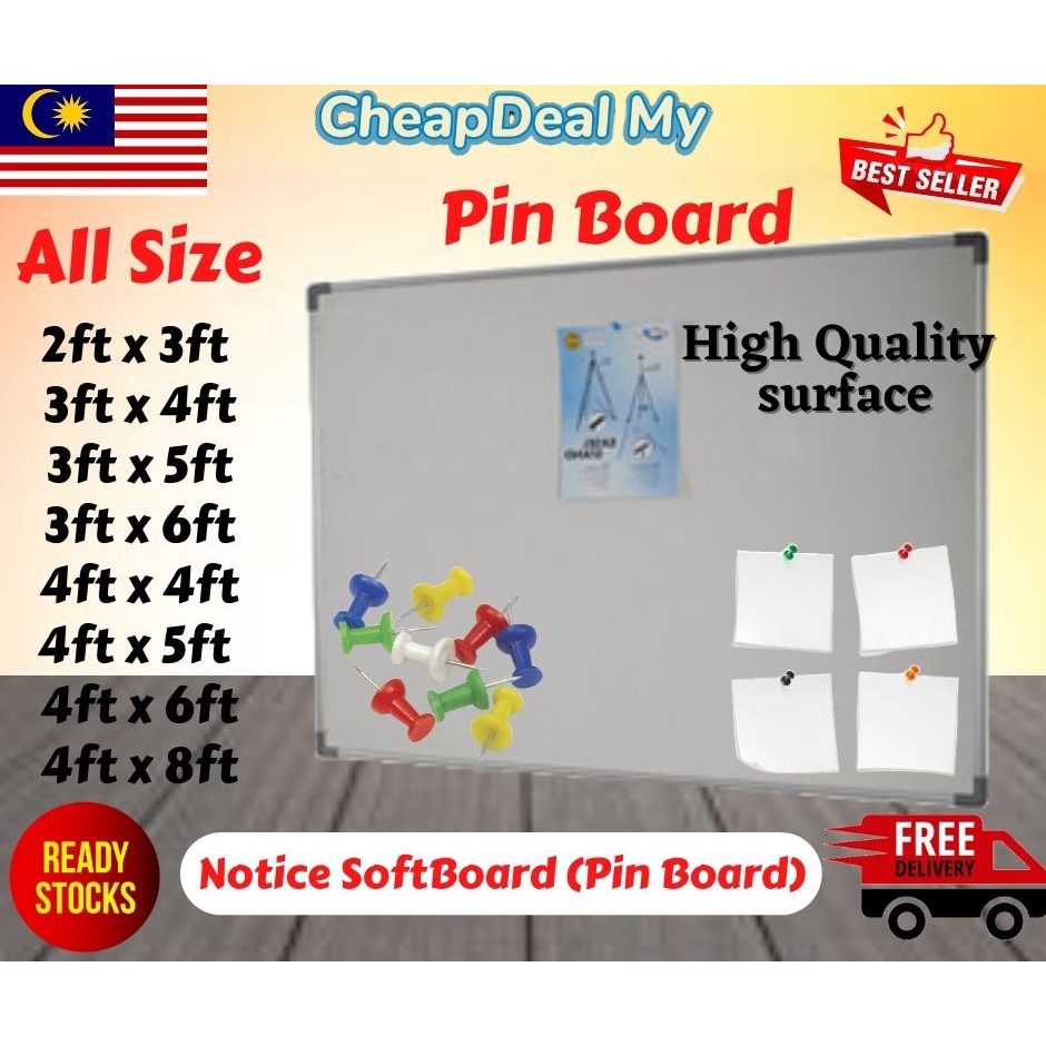 Notice Softboard 3x4 3x5 3x6 4x4 4x5 4x6 4x8 (ALL SIZE) *Ready Stock ...