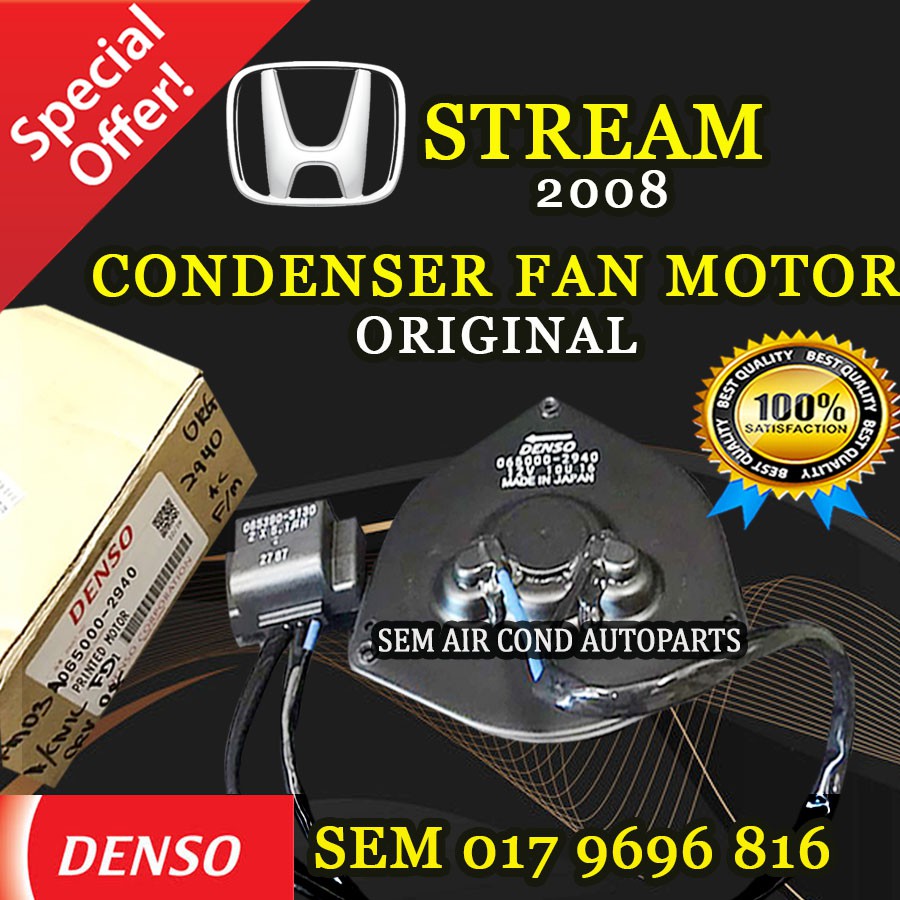 HONDA STREAM OLD MODEL 2008 YEAR ORIGINAL DENSO CONDENSER FAN MOTOR ...