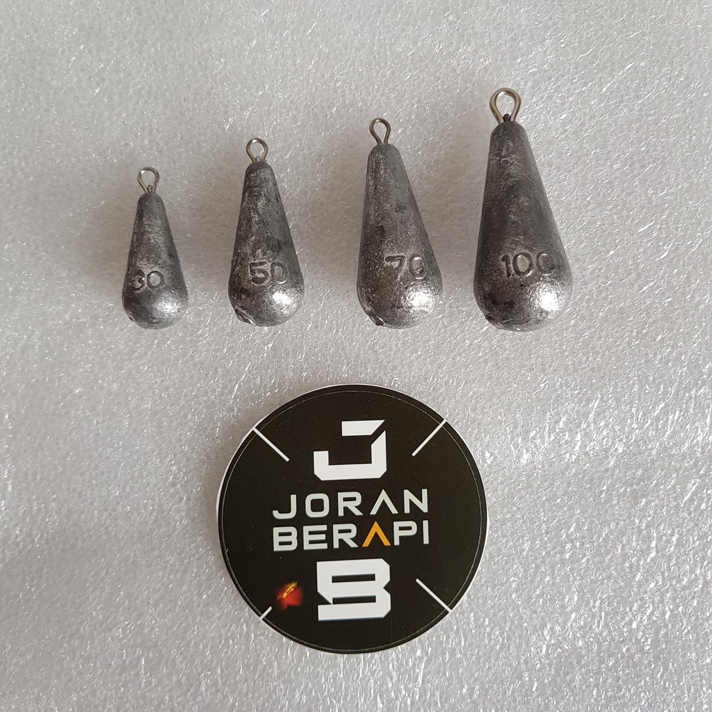 (READY STOCK) Batu Ladung Timah Lead Sinker Weight Water-Drop/Torpedo/Oval Shape 30g 50g 70g ...