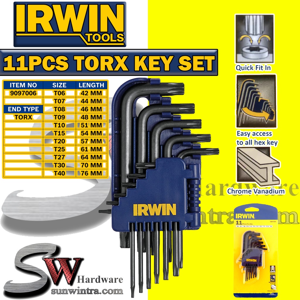 IRWIN 11Pcs Torx Key Set #9097006 Allen Key Bunga | Shopee Malaysia