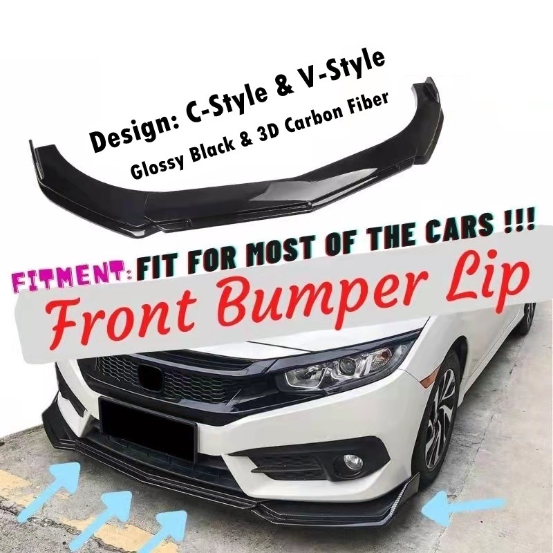 Car Universal FRONT BUMPER DIFFUSER LIP Double Layer (Fit All Car) AXIA ...