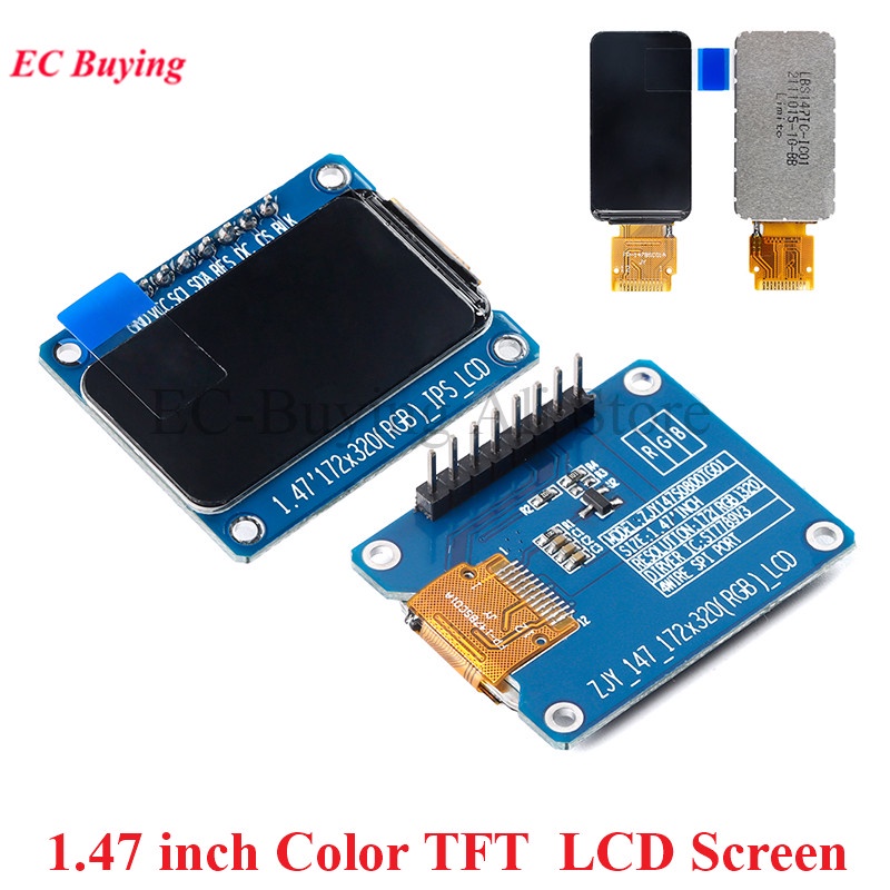 1.47 inch 172x320 SPI Full Color TFT HD IPS Screen LCD LED Display Module 172x320 ST7789 ...