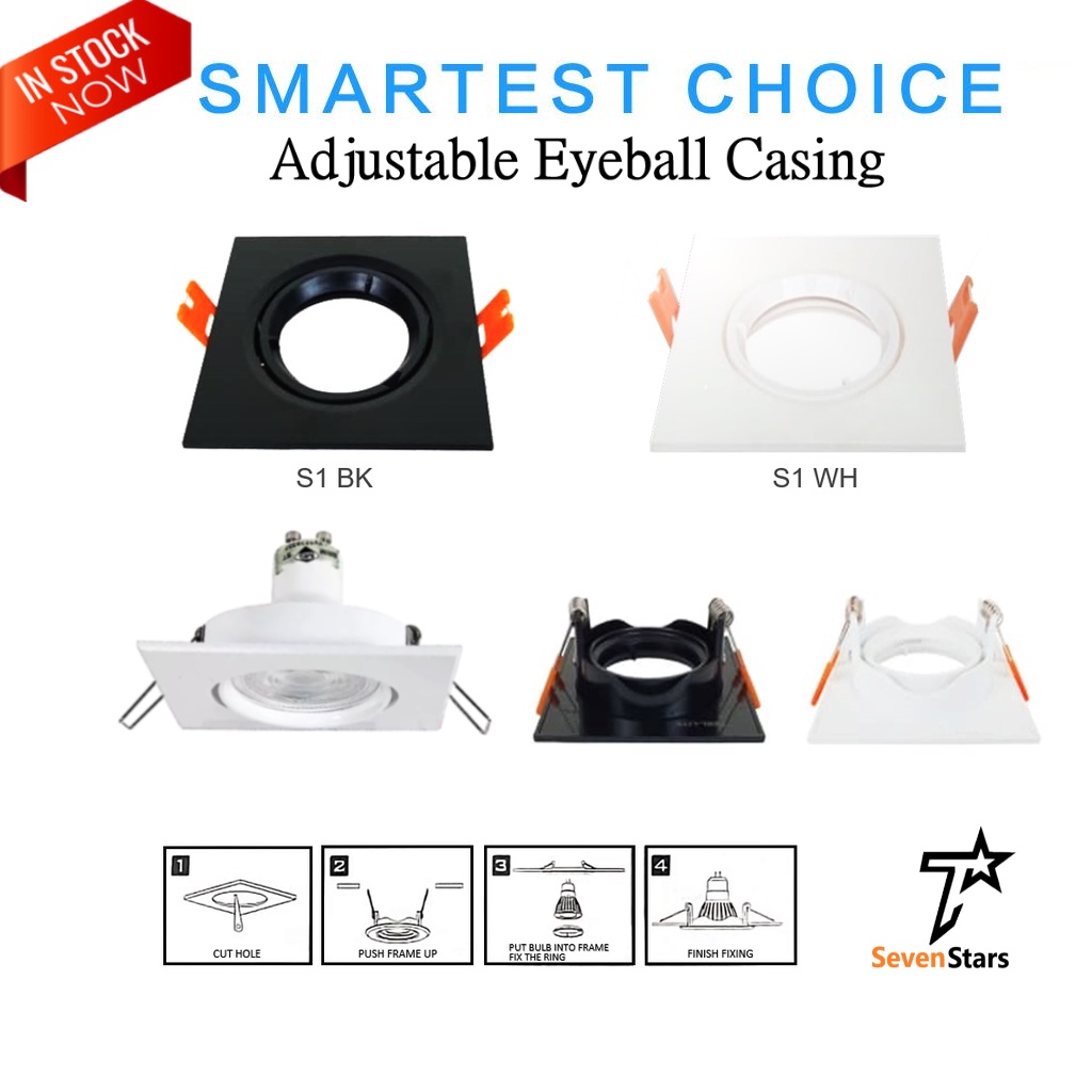 LED Eyeball Casing Recessed Downlight Casing Adjustable Angle MR16 ...