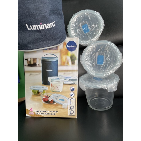 lunch box Luminarc S4P Pure Box Round Glass Lunch Box Container with ...