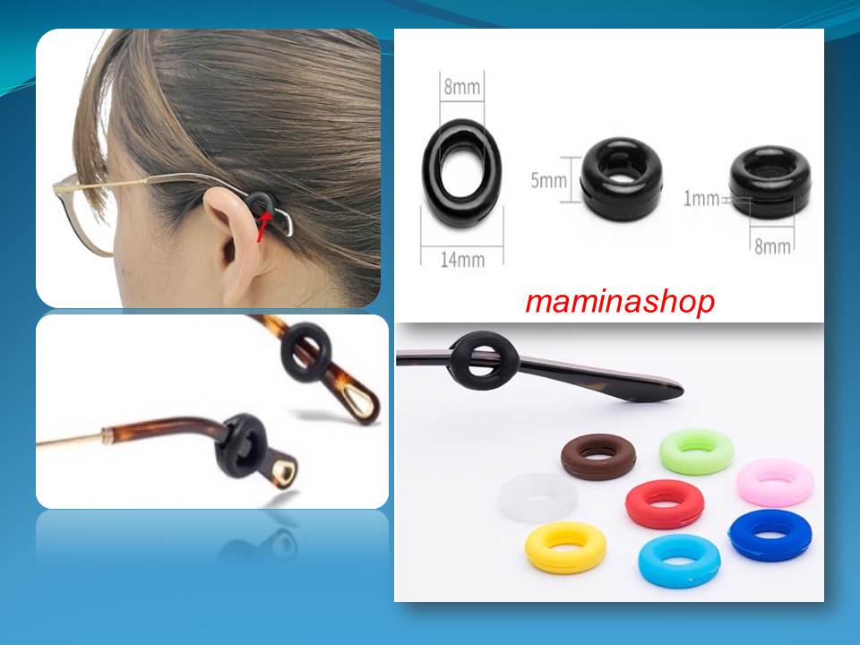 1 Pair -2 Pcs Silicone Round Eyeglass Frame Cover, Non-Slip Fixed Ears ...