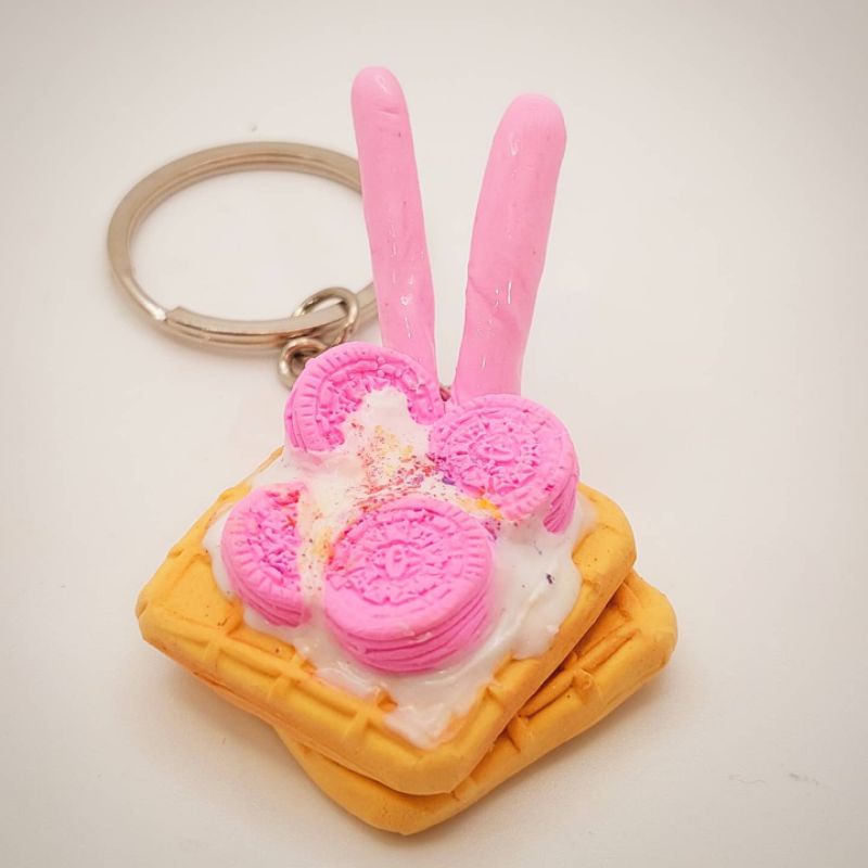 Kawaii Handmade Oreo Bunny Waffle Keychain | Shopee Malaysia
