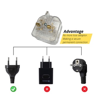 (EU TO UK | FUSED) Transparent EURO 2 Pin Plug Converter / EU To UK ...