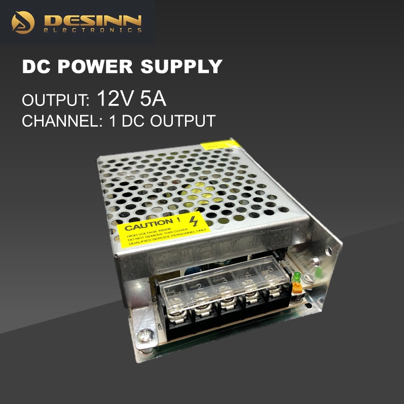 12V 5A 60W Power Supply Adapter Regulated Switching Transformer AC to ...