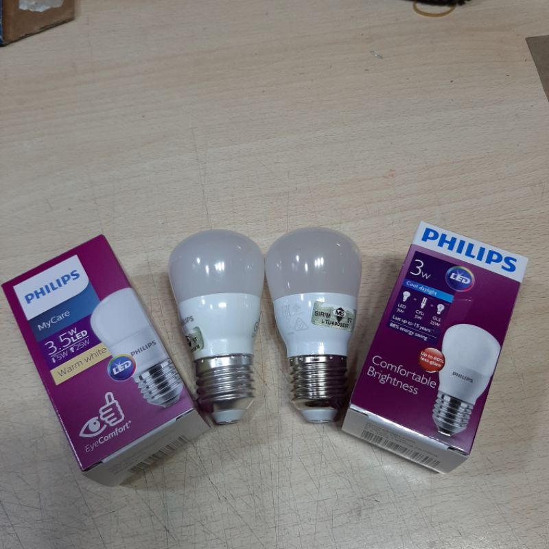 (1 Year warranty) Philips 3W 3.5W 4W (equal to 25W) E27 LED light bulb Mycare LED lightbulb mini ...