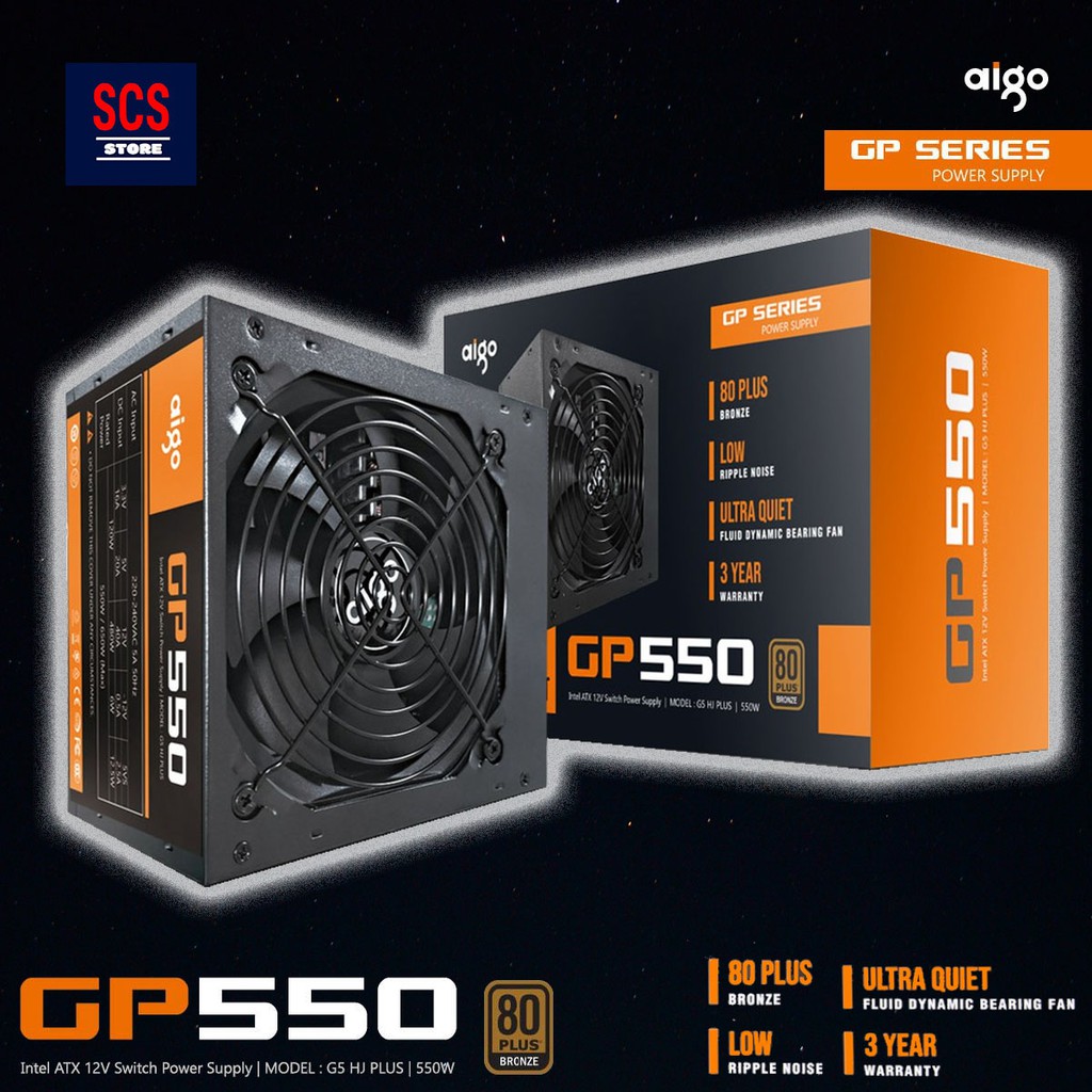 AIGO GP550 550W 80 PLUS BRONZE NON MODULAR POWER SUPPLY | Shopee Malaysia