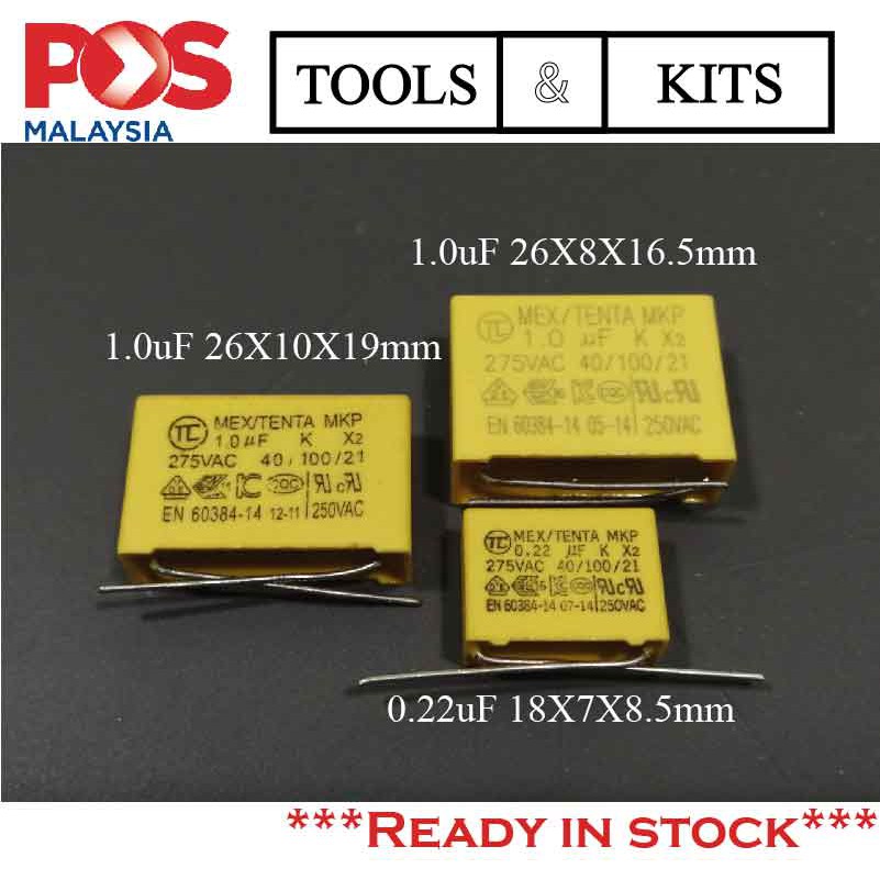 MEX X2 MKP Capacitor 275VAC 105K 60384-14 0.22uF 1.0uF 40/100/21 | Shopee Malaysia